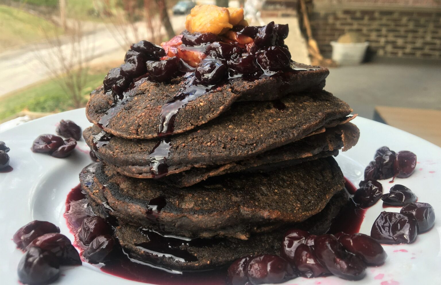 Acorn Pancakes with Wild Cherry Syrup - Home Grown | Hand Gathered